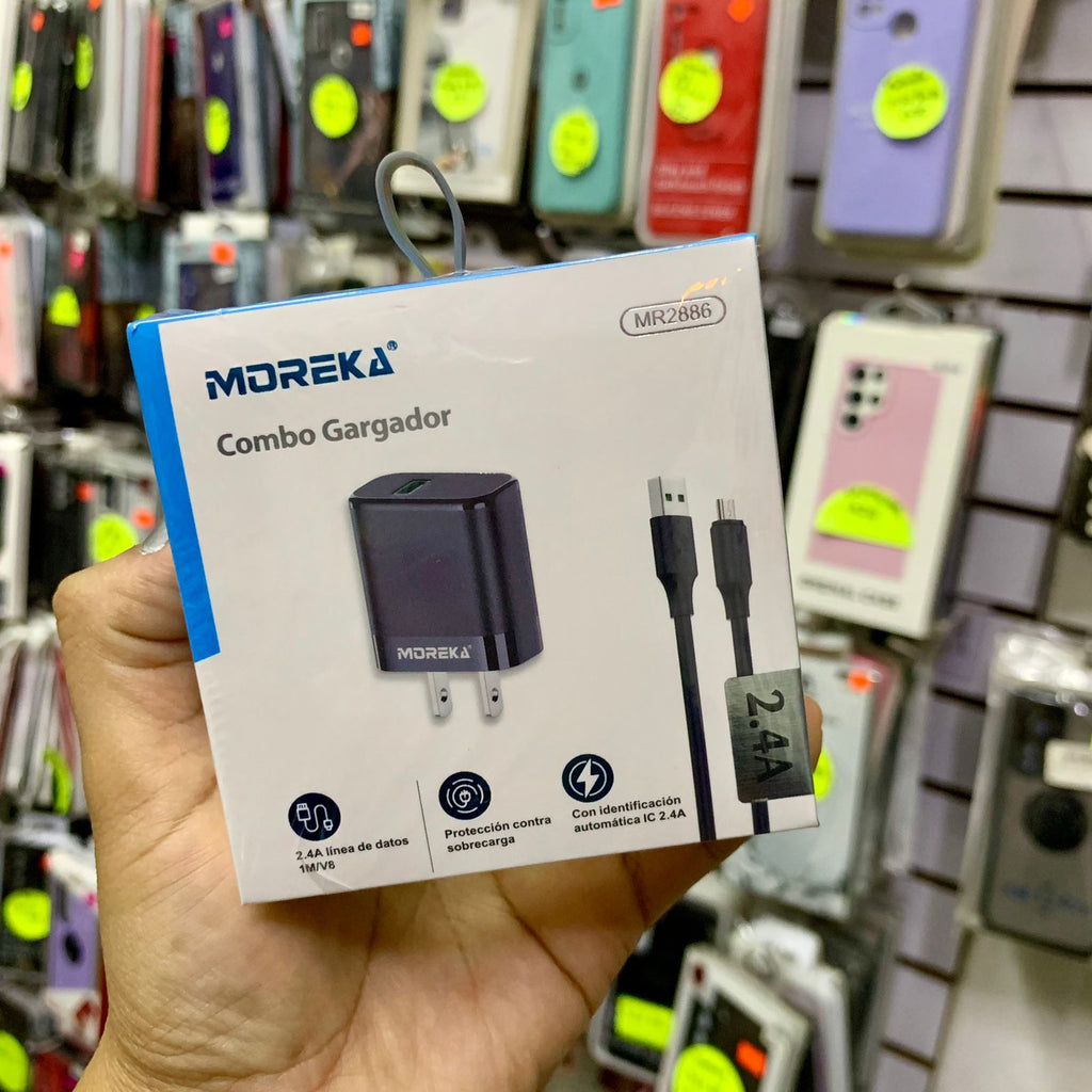Cargador Completo V8 Moreka MR2886 | MIGADGET.MX