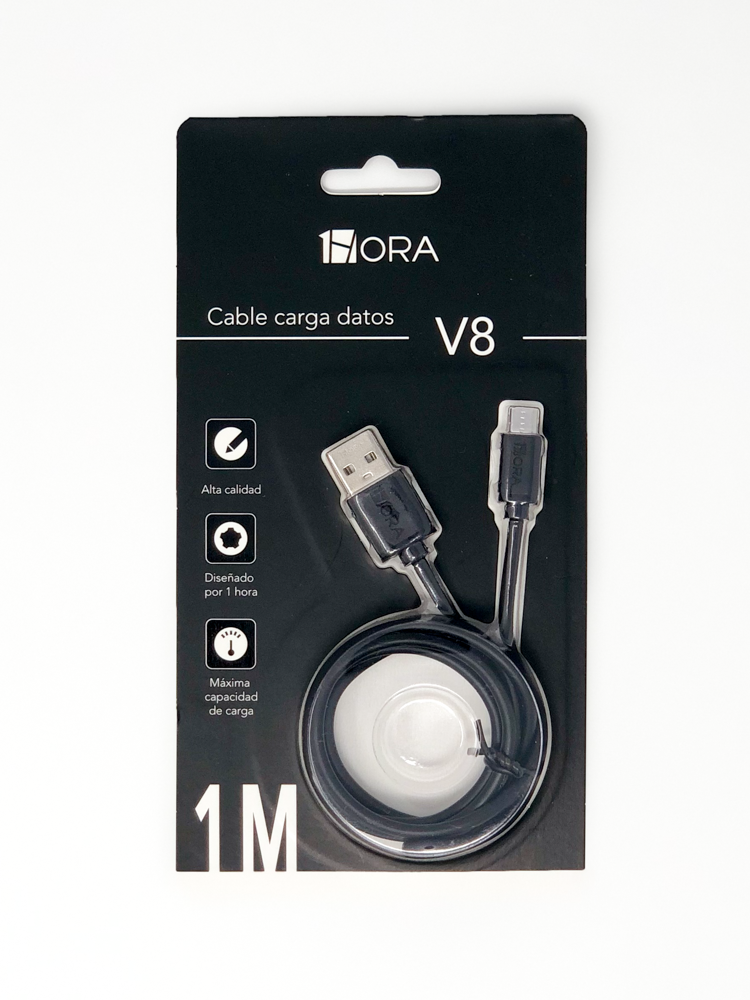Cable V8 1m 1Hora CAB177 | MIGADGET.MX